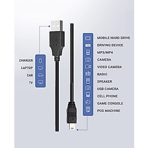 3Ft USB Power Charger Cable Wall Ac Adapter for Texas Instruments Calculators TI-84 Plus CE Graphing Calculator TI-84 Plus C Silver Edition TI 89 Titanium TI Nspire CX CAS Calculator Charging Cord