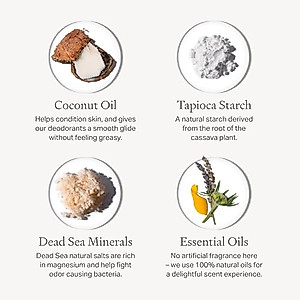 Each & Every All Natural Deodorant for Women & Men - Sensitive Skin, Plant-Based, Baking Soda & Aluminum-Free Deodorant - Clean Long Lasting 24 Hr Odor Control - Lavender & Lemon Travel Size, 2.5oz