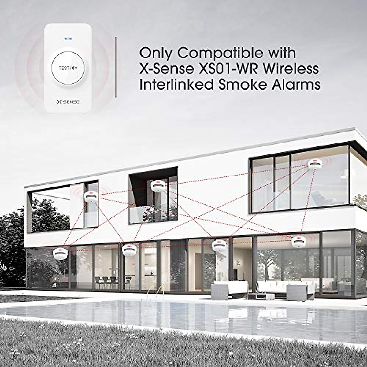 X-Sense Wireless Interconnected Combination Smoke and CO Alarms SC07-W (6-Pack) and Remote Control