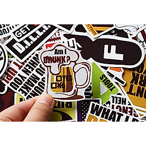 100 Pcs Pack Funny Hardhat Stickers for Helmet Tool Box Hood, Waterproof Vinyl Sticker for Welding Construction Union Military Lineman Ironworker Oilfield Electrician Pipeliner Ibew Colleague Husband