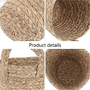 Cabilock Woven Flower Basket Hanging Rattan Plant Pot Wall Storage Weaving Basket Organizer Rustic Sundries Basket Home Decor