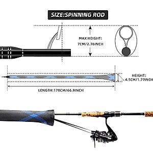 SF Fishing Spinning Rod Socks Braided Mesh Rod Sleeve Cover Protector Pole Gloves Six Colors 6PCS Fit Spinning Rod 6-1/2FT to 7-1/2FT