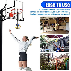 TOBWOLF Volleyball Spike Trainer, Volleyball Spike Training System for Basketball Hoop, Volleyball Equipment Training Aid Improves Serving, Jumping, Arm Swing Mechanics and Spiking Power