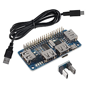 2PCS USB HUB HAT Expansion Board Raspberry Pi 4 Expansion Board 4-Port USB Ports Compitable with Raspberry Pi 4/3B+/3B/Zero/Zero W/Zero WH, for USB2.0/1.1 Onboard USB to UART Onboard Multi Indicators