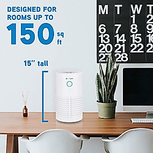 GermGuardian Air Purifier with HEPA Filter, UV Sanitizer and Odor Reduction, White, 15" Tower