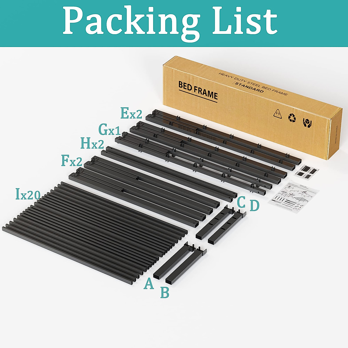 Kydins Cal King Bed Frame with Headboard Holes Storage Heavy Duty Platform Metal Bed Frames Durable Strong Mattress Foundation for 3500 lbs No Noise No Box Spring Needed 14 Inch