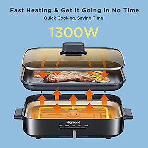 Highland 1300-Watt Non-stick Electric Skillet Griddle