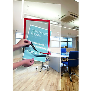 DURABLE Self-Adhesive Magnetic DURAFRAME Document Sign Holder, Letter-Size 8-1/2" x 11", Red, 2 Pack (476803)