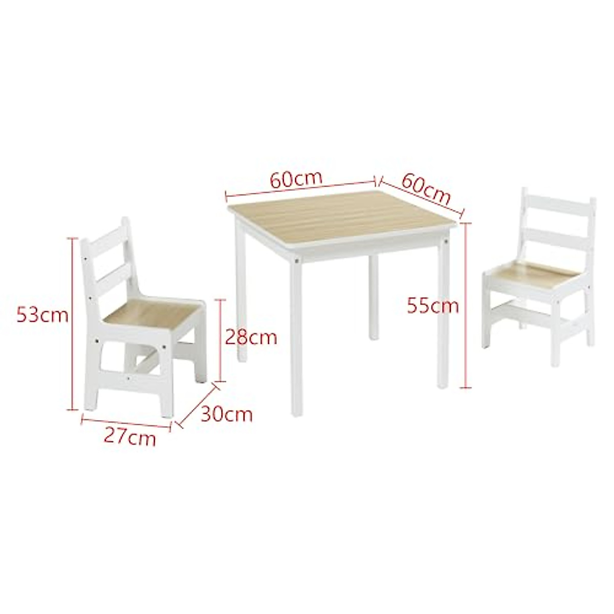 Panana Kids Table and Chairs Sets Children's Desk Table with 2 Chairs Stools Set for Preschoolers Boys and Girls Dinner and Learning Table Chairs Set
