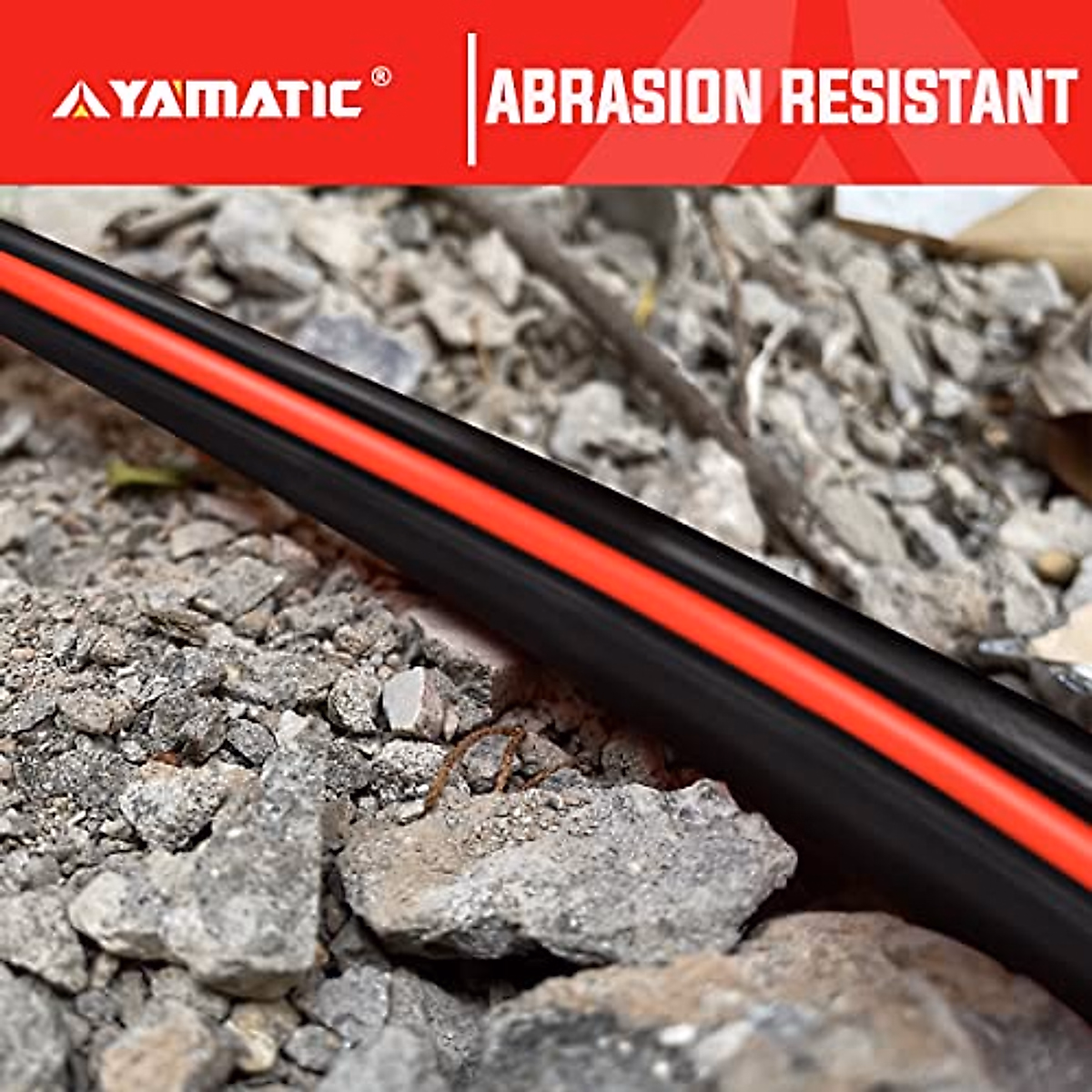 YAMATIC Garden Hose 75 ft,Ultra Durable Water hose, 5/8 inch Regular Hose with Solid Brass Connector for All-weather Outdoor, Car wash, Lawn, Black