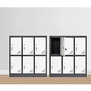 MAYROY Metal Locker Office Storage Locker Home Steel Locker School Storage Organizer, Storage Cabinet for Kids Students Employee (Gray, W6D)
