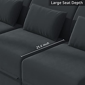LLappuil Velvet Modular Sectional Loveseat Sofa with Storage, 63" Love Seat 2 Seater Couch Perfect for RV and Small Apartment Grey