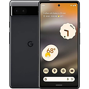 Google Pixel 6A 5G 128GB 6GB RAM Factory Unlocked (GSM Only, No CDMA - not Compatible with Verizon) Global Version - Charcoal (Renewed)