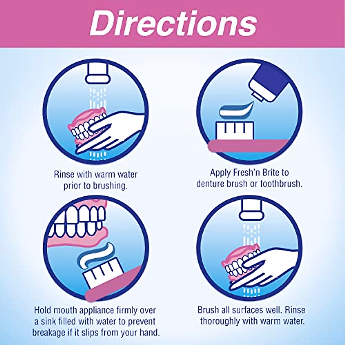 Fresh 'n Brite Denture Cleaning Paste For Dentures, Removable Partial Dentures, Retainers, Mouthguards, Nightguards, Fast Stain Removal, pack of 3, 3.8 oz Tubes