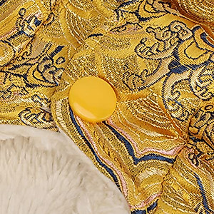 GLOGLOW Dog Costume Tang Suit, Chinese Style Pet Clothing Winter Thickened Warm Dog Cheongsam Satin Clothes with Hat for Small Dogs Puppy Cats