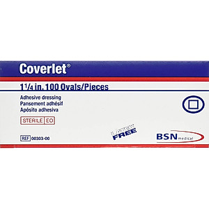 COVERLET OVAL BANDAGES, 1 1/4" (Box of 100)