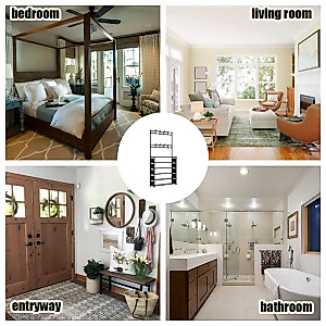 AriceHou 5-Tier Coat and Shoe Rack,Entryway Coat Rack Hallway Bench Storage Organizer with 8 Hooks and Side cloth for Living Room,Bedroom,Office Hall Trees