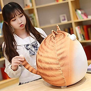 ARELUX 19.6In High Chubby Cat Plush Pillow, Cute Fat Kitty Cat Stuffed Animal Soft Kitten Adorable Hugging Pillow Anime Plushies,Funny Toy Birthday for Adults Friends