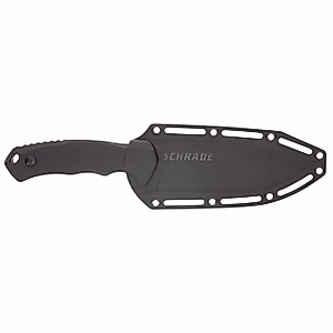 Schrade 1136030 10in Stainless Steel Fixed Blade Knife with 4.75in Drop Point Blade and G-10 Handle for Outdoor Survival, Camping and EDC,Black