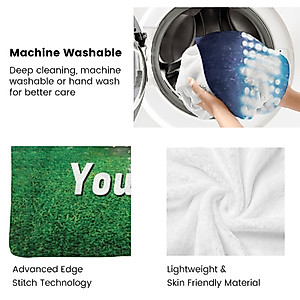 Personalized Football Blanket, Ultra Soft Micro Flannel Blanket for Bed Couch Living Room(Teens), 50 x 60 Inches