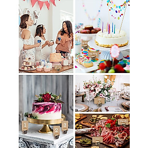 Mandala Crafts Wood Place Card Holders for Table - Wooden Card Holder for Wedding Gift Table Photos Name Tags - 20 Rustic Wood Table Number Holders 30 Cards