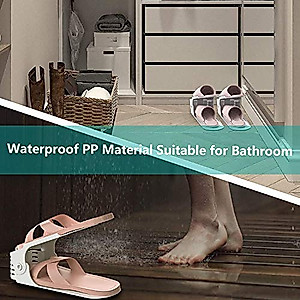 JGUSVYT Shoe Slots Organizer Under Stairs Storage, Adjustable Double Layer Stack Shoe Rack, 50% Space Saver for Closet Organization White