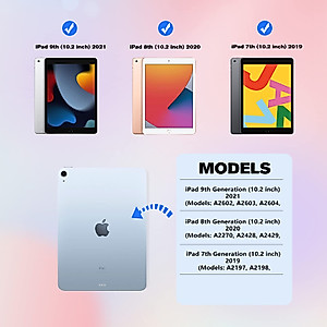 Mastten Compatible with iPad 10.2 Case, for iPad 9th/ 8th/ 7th Generation Case with Pencil Holder, Auto Wake/Sleep, Slim Protective Cover for iPad 10.2 Inch Tablet 2021/2020/2019 Released, Lavender