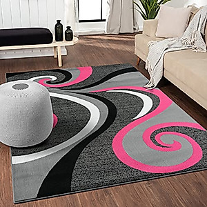 0327 Pink 7'10x10'6 Area Rug Carpet Large New
