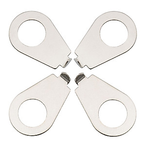 Musiclily Pro Metric 8.5mm Steel Vintage LP Guitar Knob Pointers Indicator Plates 90 Degree Guitar Control Knob Indicator Washers for Epi LP Les Paul Style Electric Guitar, Chrome Nickel (Set of 4)