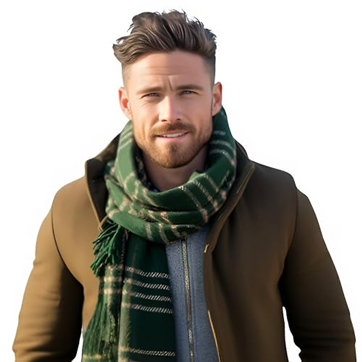 Biddy Murphy 100% Irish Lambswool Plaid Scarf, Soft & Warm, Celtic Tartan Pattern, Blackwatch