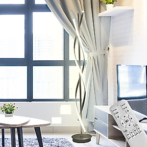 Vlaikez 61" Height 60W LED 3 Light Color Remote Dimming Floor lamp, Bright Floor Lamp for Living Rooms & Bedrooms & Office, 61" Tall Pole Lamp, Modern Dimmable Standing Lamp