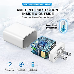 iPhone Charger 10 FT Fast Charging, 2 Pack [Apple MFi Certified] PD 20W USB C Wall Charger Block with 10FT Long Type C to Lightning Charger Cable Compatible for iPhone 14 13 12 11 Pro XS XR X 8 iPad