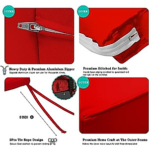 3 Pack Outdoor Cushions Replacement Covers Fit for 4 Pieces Wicker Rattan Patio Conversation Set Loveseat Chairs Sofa Furniture,Splashproof Fadeless,39x19.3x2,19.3x19.3x2,Red-Not Filler