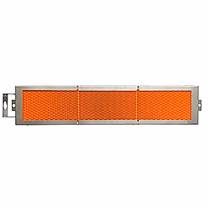 GRILLJOB Ceramic Infrared Rear Rotisserie Burner Replacement 304 Stainless Steel IR Back Burner with Ceramic Wafer for Some Nexgrill Jenn Air Perfect Flame 720-0522 and Other Grill Brands