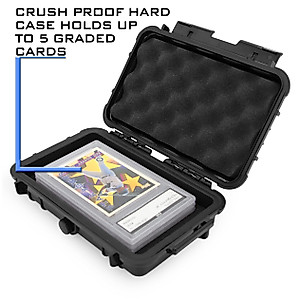 CASEMATIX Graded Card Storage Box Sports Trading Card Case Compatible With up 3 BGS 5 PSA Card Graded Sports Card Slabs - Airtight, Waterproof with Moisture and Dust Protection