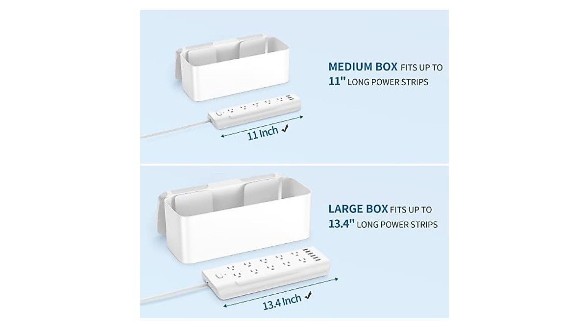 2 Pack Cable Management Box - Organize Your Cords Today