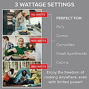 Nuwave Upgraded Induction Cooktop, 3 Wattage Control, Patented Digital Temp Probe, 8”Large Heating Coil, 12”Shatter-Proof Ceramic Glass,106 Temps-Ctrl