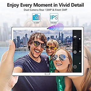 Tablet 10.1 inch Android 11.0 Tablet, 64GB ROM + 4GB RAM Octa-Core Processor 4G Phone Call Tablet, 1080P FHD IPS, 13MP Camera, 128GB Expand Support, Dual SIM Slot | WiFi | GPS | Bluetooth (Silver)