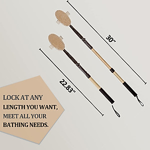 EASACE Long Handle Bath Body Brush & Lotion Applicator for Back Scrubber, Shower Brush with Soft Bristles for Wet or Dry