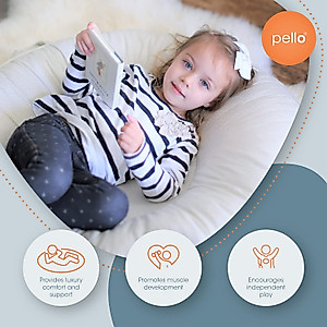Pello Multi-use Luxe Baby, Toddler Floor Pillow/Play Mat/Lounger (Wyatt/Gray)