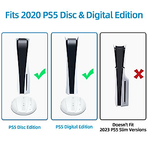 Mcbazel RGB Vertical Stand for PS5 Console, LED Base Gaming Stand with USB Hub Compatible with PS5 Console - White (NOT for PS5 Slim)