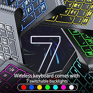 Wireless Keyboard and Mouse, Rechargeable, Adjustable 7 Color Backlight, Ergonomic, Quiet, with Phone Holder, 2.4G Stable Connection Slim Mac Keyboard and Mouse