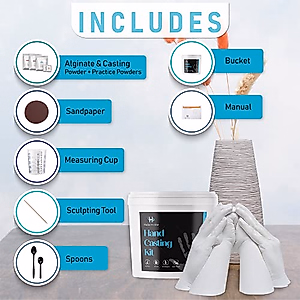 XL Hand Casting Kit for Families, Up to 6 Hands (Adults and Children) | Hand Hold Mold Plaster Casting DIY Keepsake Hands Sculpture Kit