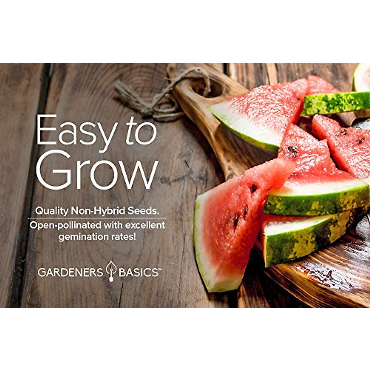 Watermelon Seeds for Planting - Sugar Baby Heirloom Variety, Non-GMO Fruit Seed - 2 Grams of Seeds Great for Outdoor Garden by Gardeners Basics