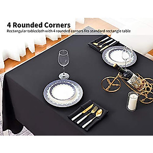 Surmente Tablecloth 90 x 132-Inch Rectangular Polyester Table Cloth for Weddings, Banquets, or Restaurants (Black) ……
