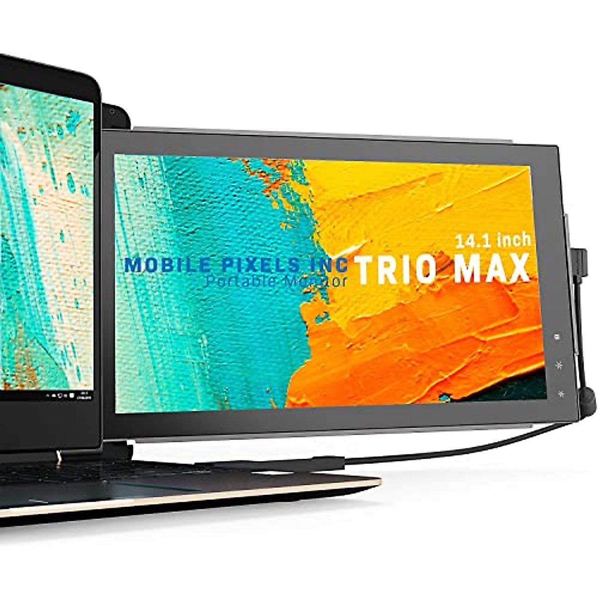 Mobile Pixels Trio Max Portable Monitor, 14'' Full HD IPS Dual Triple Monitor for laptops, USB C/USB A Portable Screen,Windows/Mac/OS/Android/Switch Compatible (1x Monitor Only)
