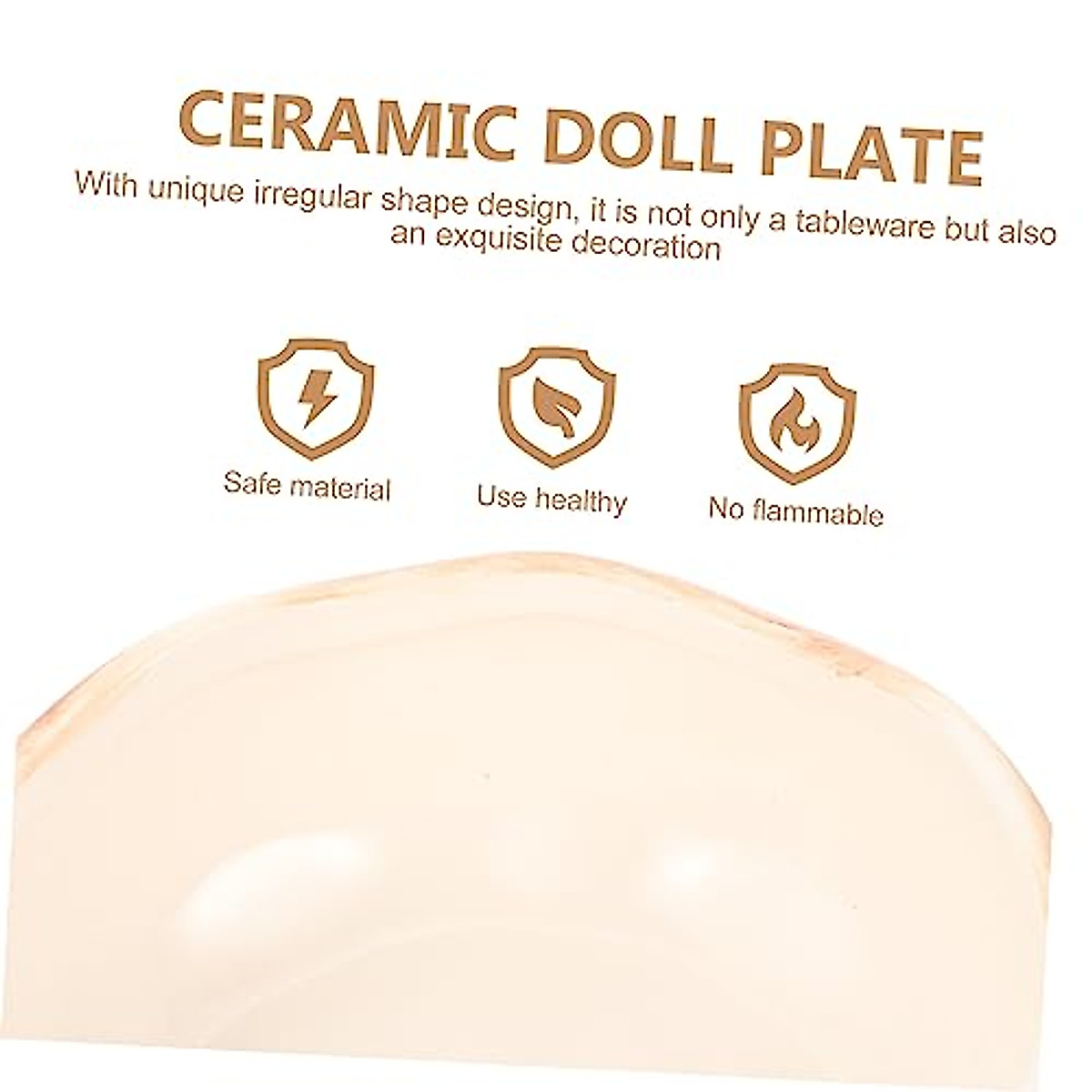 Mikinona Ceramic Doll Tray Ceramic Salad Bowl Oval Tray Extra Large Salad Bowl Trifle Bowl Small Bowls for Ice Cream Cartoon Fruit Plate Food Serving Bowl Footed Dessert Bowls Dessert Cup