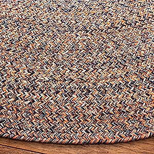 SAFAVIEH Braided Collection 3' Round Terracotta / Ivory BRD701P Handmade Country Cottage Reversible Cotton Area Rug