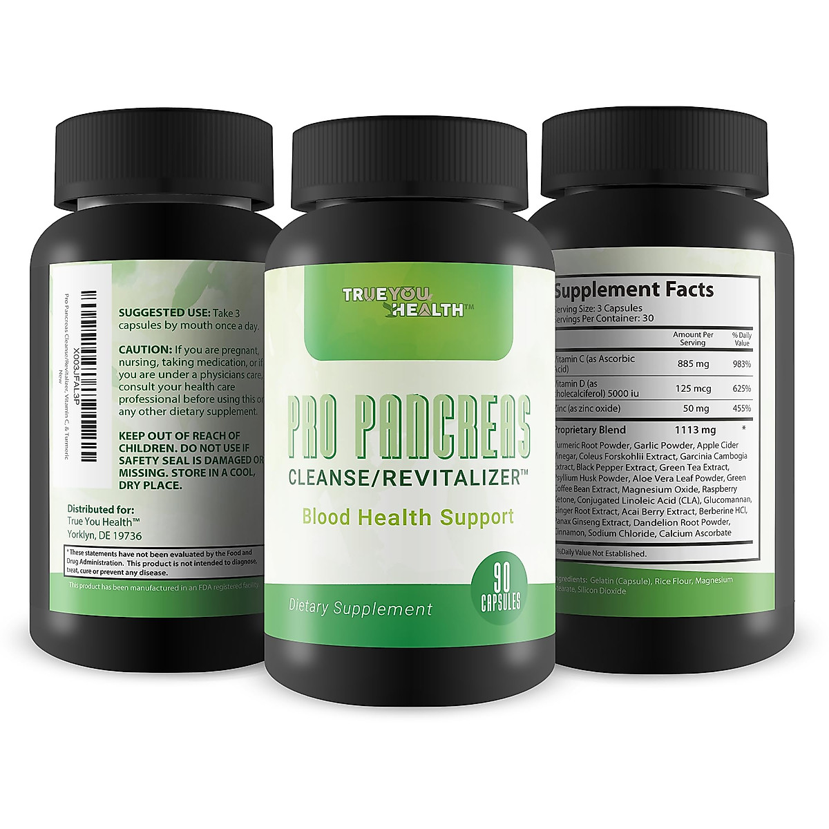 Pro Pancreas Cleanse/Revitalizer - Support Pancreas and Blood Health - Antioxidant Green Tea Pancreas Cleanse and Detox - Support Healthy Pancreas Function - Contains Vitamin D, Vitamin C, & Turmeric