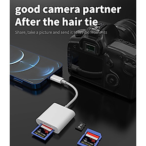 Micro SD Card Reader Adapter Accessories Iphone Camera Memory TF Lightning Compact Flash Photo Viewer Compatible for 13 12 11 Pro Max X XS XR 8 7 6plus Ipad Air Mini 2021 2020 2019 Apple MFI Certified